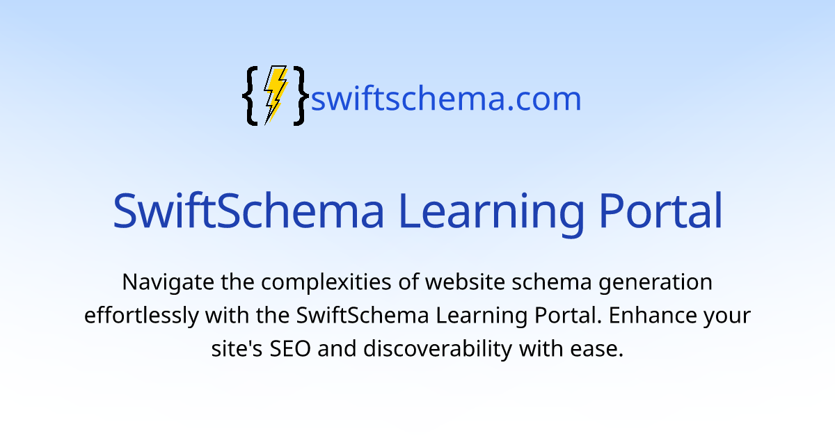 SwiftSchema | Fast and Intuitive JSON-LD Schema Generation